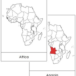 Map of Africa Flashcards - Montessori Geography (digital Download) - Etsy