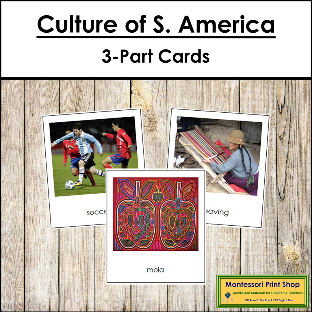 Culture of South America - Montessori Continent Cards - Geography ...