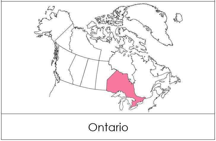 Map of Canada Flashcards [montessori Color-code] - Geography Continent ...
