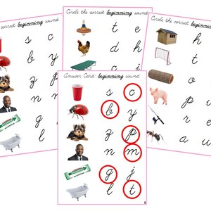 Montessori Pink Phonetic Language Series Bundle CURSIVE (photos ...