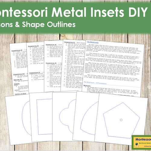 Montessori Metal Insets Lessons & Shapes Sensorial - Etsy