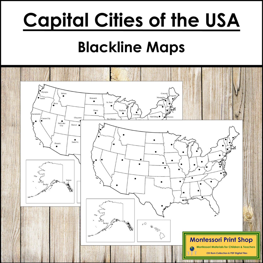 Capital Cities of the United States Map & Master - Montessori Geography ...