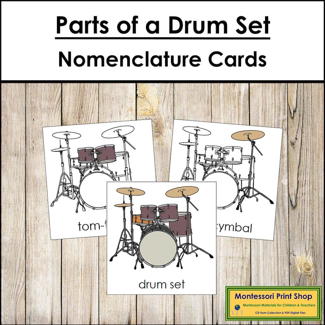 Parts of a Drum Set Nomenclature 3-part Cards Printable - Etsy