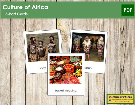 Culture of Africa Montessori Continent Cards Geography | Etsy
