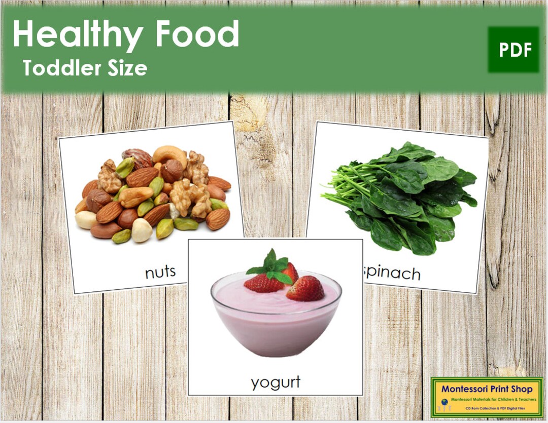 Healthy Food Cards Printable Toddler Montessori Materials - Etsy