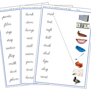 Montessori Blue Phonetic Language Series Bundle CURSIVE (photos ...