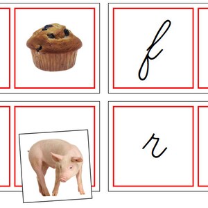 Phonetic Matching Cards Set 1 (CURSIVE) - Montessori Language ...