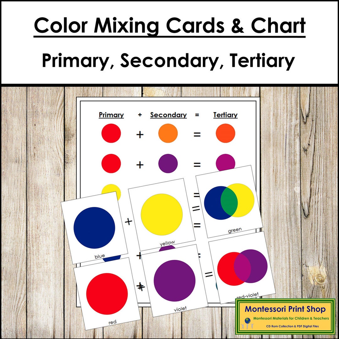Color Mixing Cards & Chart - Printable Art Materials (digital Download ...