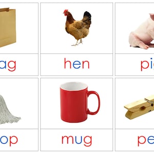 Phonetic Picture Cards [level 1] - Montessori Phonics & Language ...