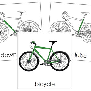 Parts of a Bicycle Nomenclature 3-part Cards - Printable Montessori ...