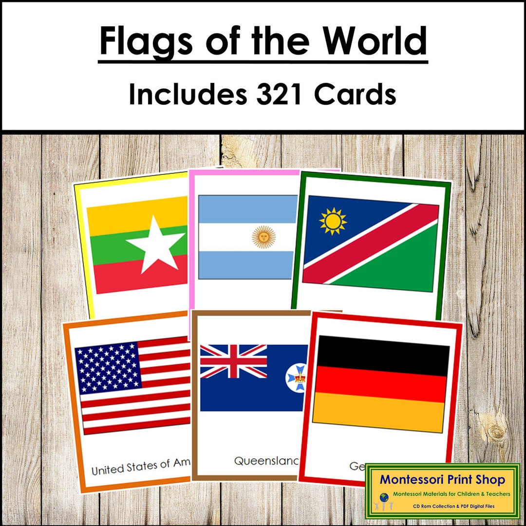 Flags of the World Bundle color-coded Geography - Etsy
