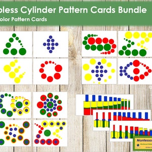 Montessori Knobless Cylinders Pattern Cards Bundle - Etsy