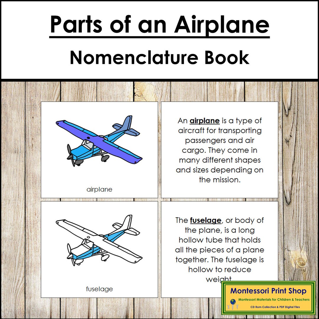 Parts of an Airplane Nomenclature Book - Montessori Science (digital ...
