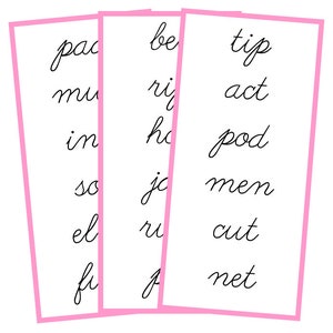 Montessori Pink Phonetic Language Series Bundle CURSIVE (photos ...