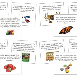 Math Word Problems Bundle - Printable Montessori Materials - Digital ...