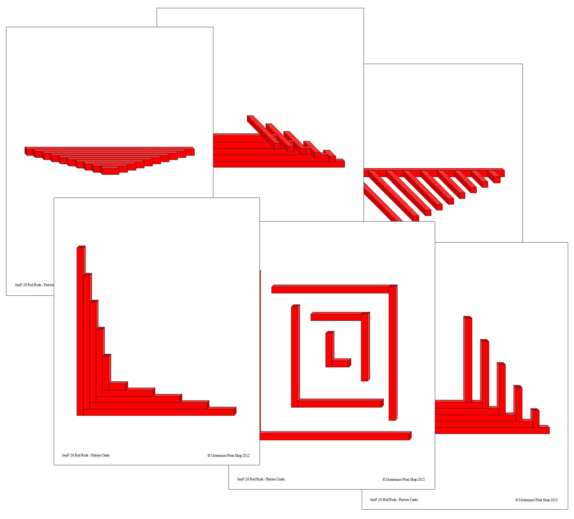 Montessori Red Rods & Number Rods Patroon Kaarten Bundel - Etsy België