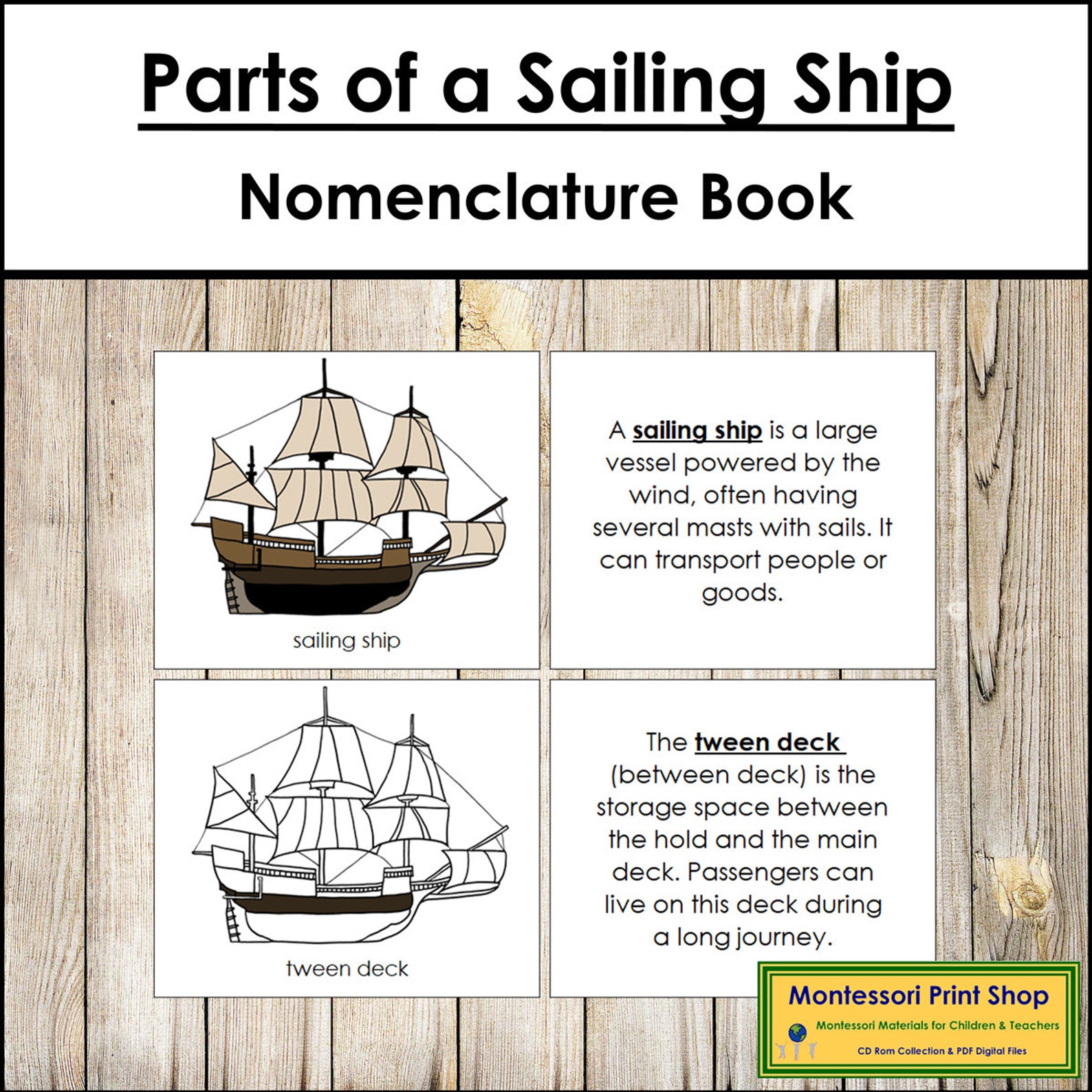 Parts of a Sailing Ship Nomenclature Book - Montessori Science (digital ...