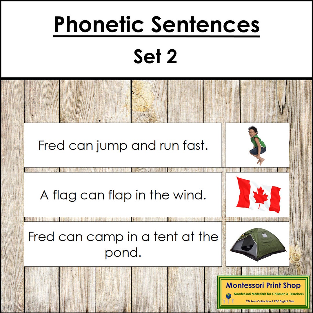 Phonetic Sentences & Pictures Set 2 - Language - Printable Montessori ...