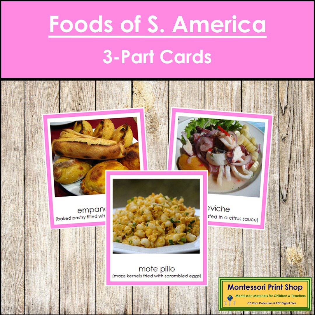 Foods of South America (color-coded) - Montessori Continent Cards ...