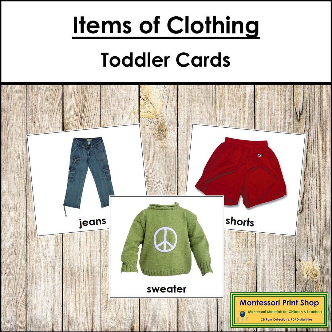 Clothing Cards - Printable Toddler Montessori Material (digital ...