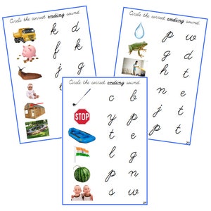 Montessori Blue Phonetic Language Series Bundle CURSIVE (photos ...