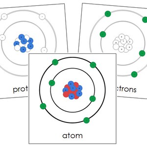 Parts of an Atom Nomenclature 3-part Cards - Science - Printable ...