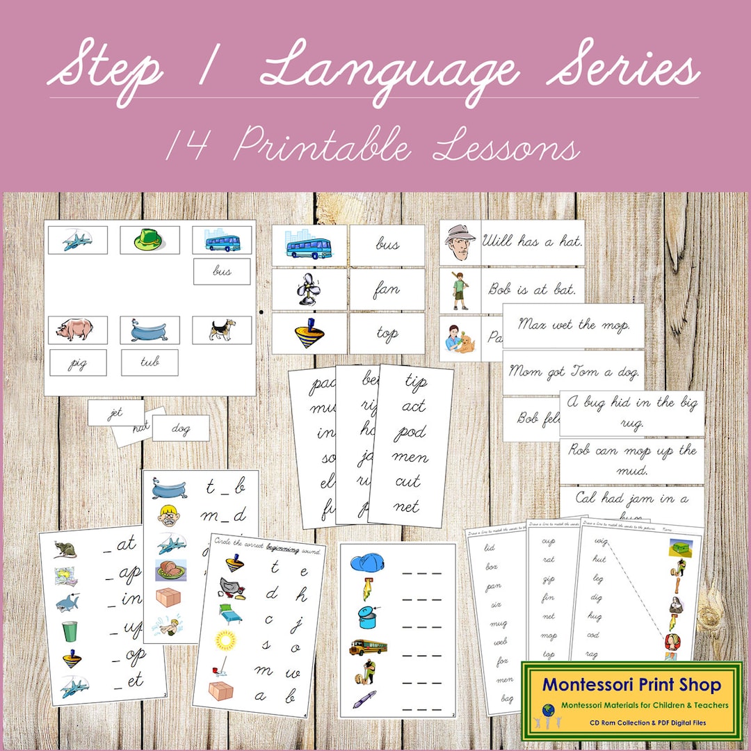 Montessori Cursive Step 1 Phonetic Language Series Bundle [CLIPART ...