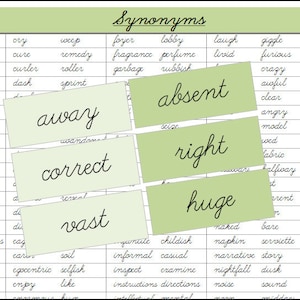 Primary Montessori Grammar Cards Bundle [color-coded] CURSIVE ...