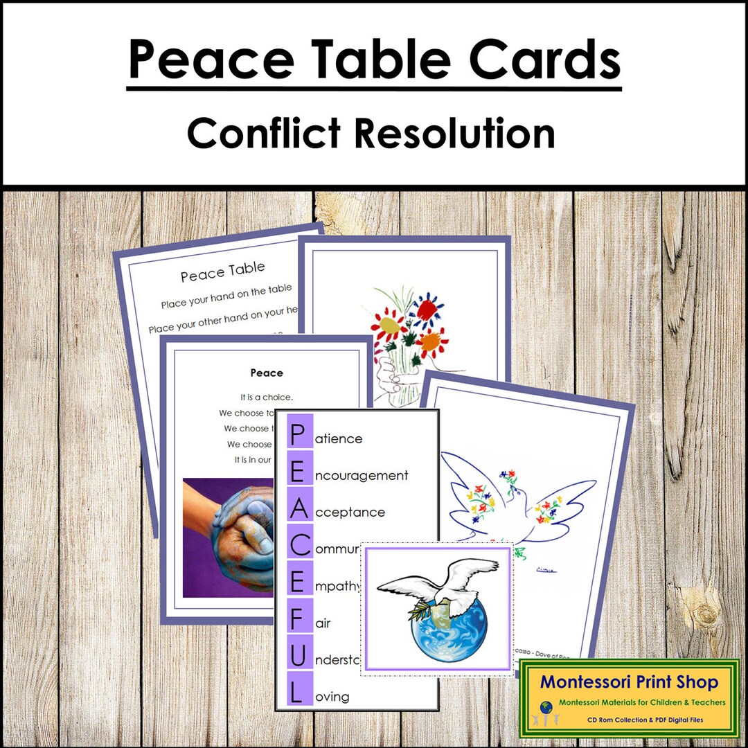 Peace Table Cards - Montessori Peace Table - Printable Montessori Cards ...