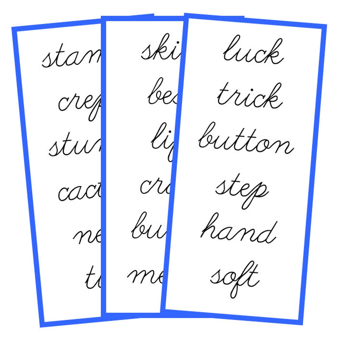 Montessori Blue Phonetic Language Series Bundle CURSIVE | Etsy