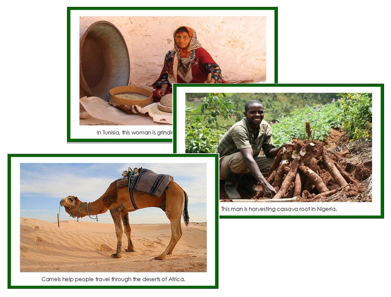 Africa Continent Bundle [color-coded] - Montessori Continent Cards ...