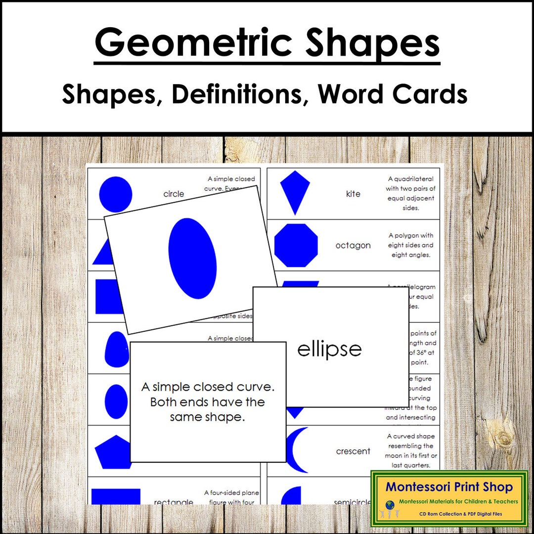 Geometric Shapes Matching Cards Primary Geometry Printable - Etsy