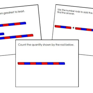 Number Rods Command Cards - Montessori Sensorial Activity - Printable ...