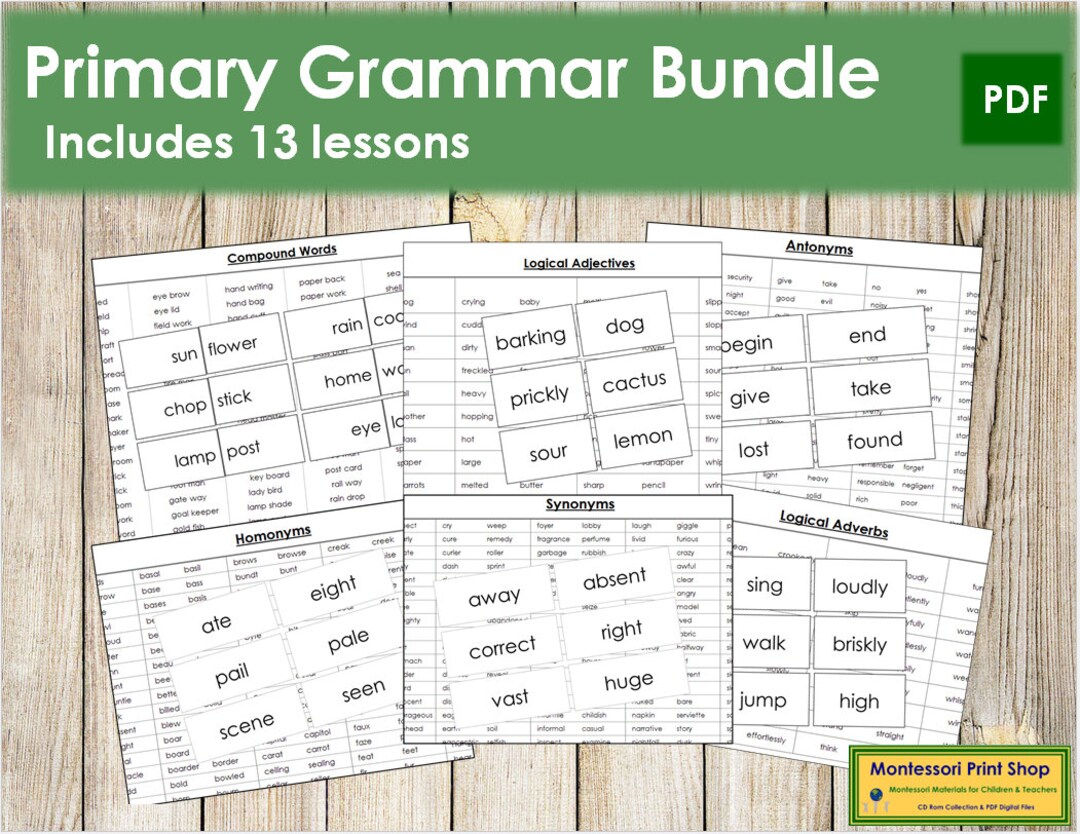 Grammar Bundle Primary Montessori Language Printable - Etsy