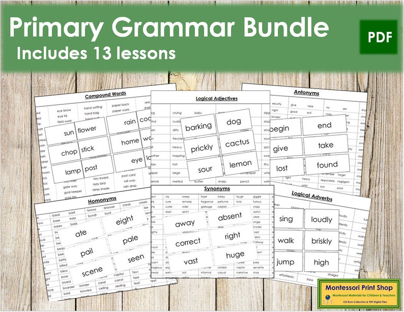 Grammar Bundle Primary Montessori Language Printable - Etsy