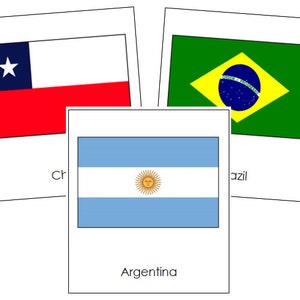 Flags of South America - Montessori Continent Cards - Geography ...