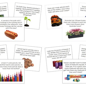 Math Word Problems Bundle - Printable Montessori Materials - Digital ...