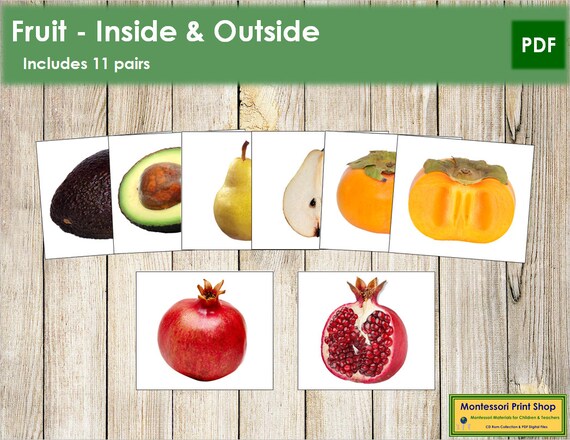 Fruit: Inside & Outside Matching Cards Preschool Printable | Etsy