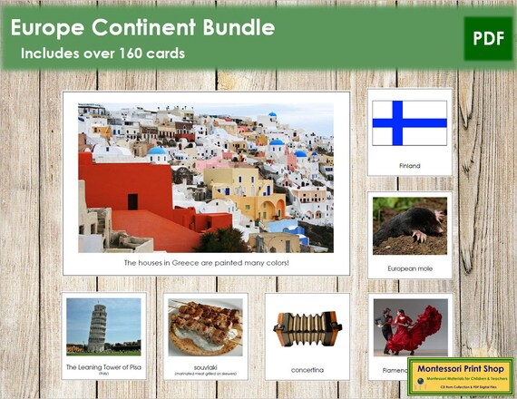 Europe Continent Bundle Geography Printable Montessori | Etsy