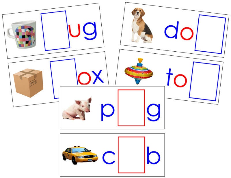 Montessori Moveable Alphabet Sound Cards Bundle [blue & Red] - Language ...