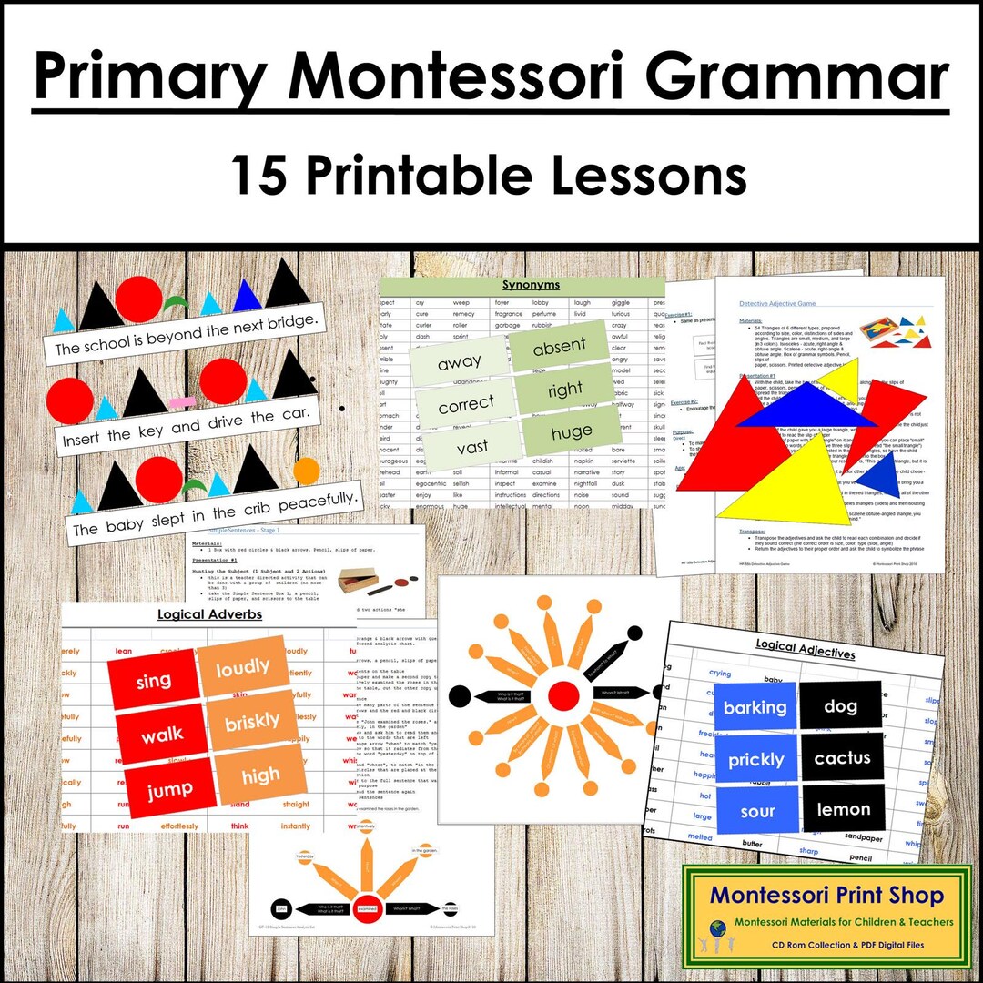 Grammar Bundle (color-coded) - Primary Montessori Language - Printable ...