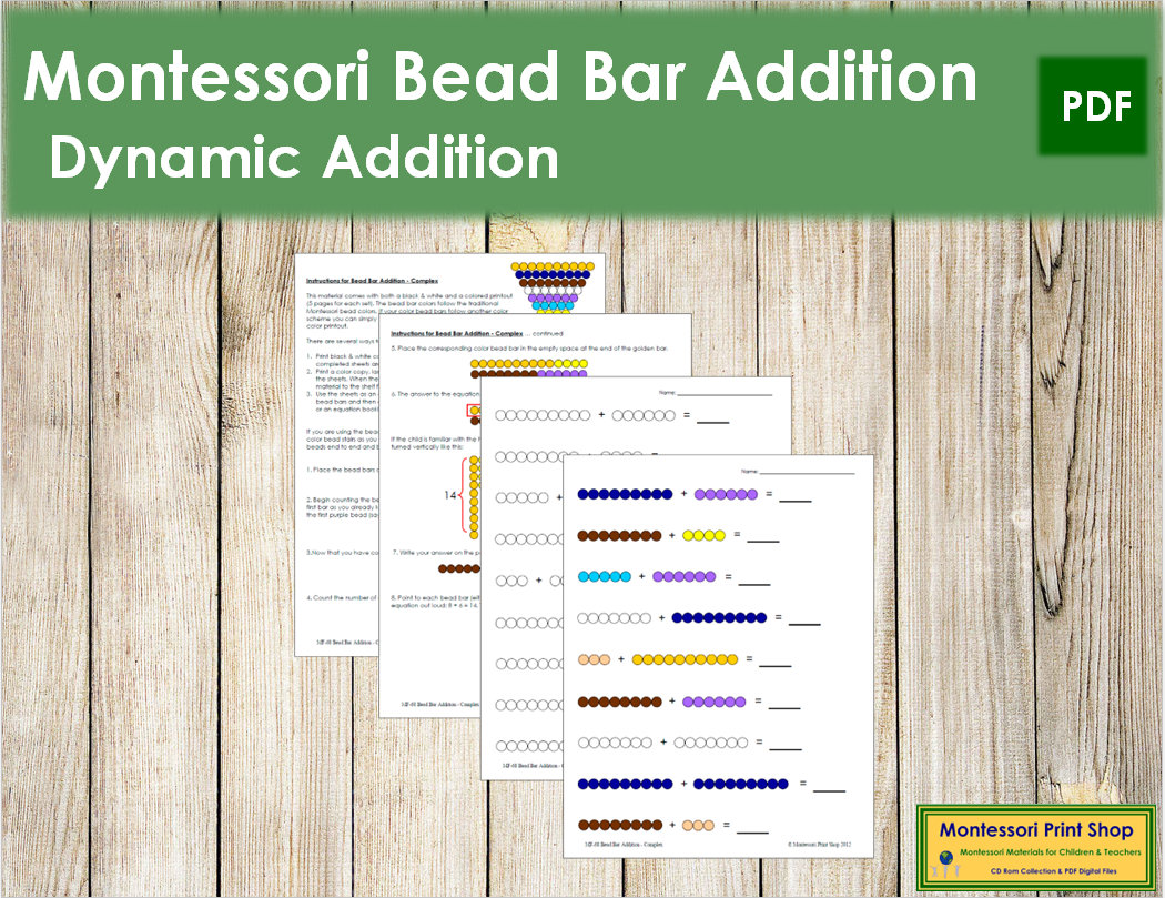 Bead Bar Addition complex Primary Math Printable - Etsy