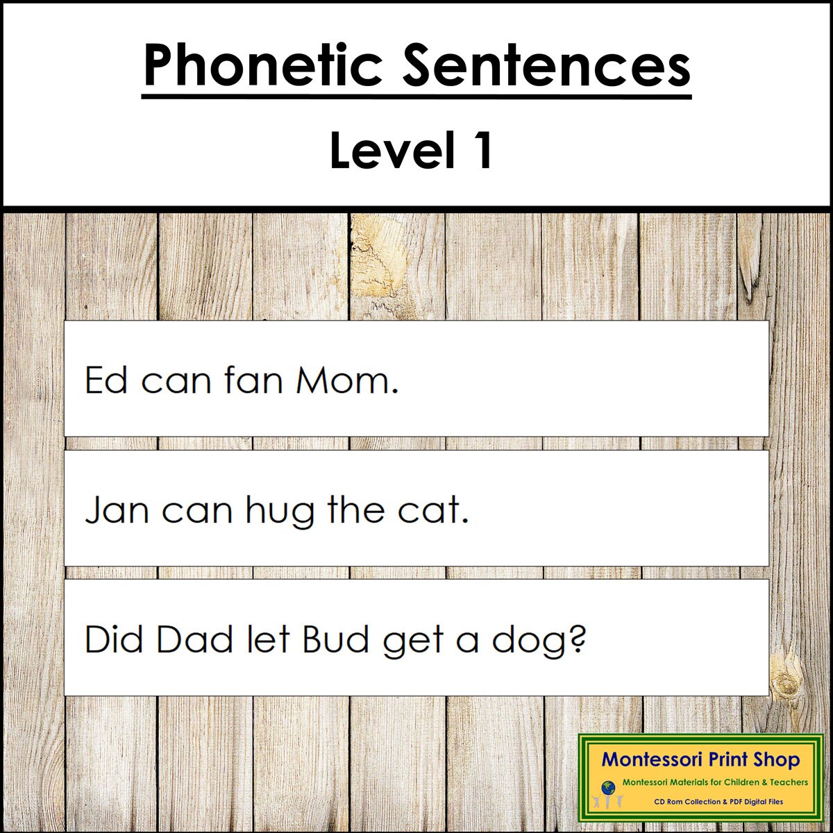 Phonetic Sentences [level 1] - Montessori Phonics Language (digital ...