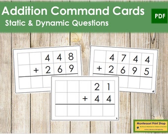 Montessori Math Task Cards - Etsy