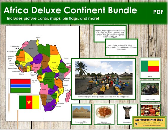 Africa Deluxe Continent Bundle color-coded Geography - Etsy