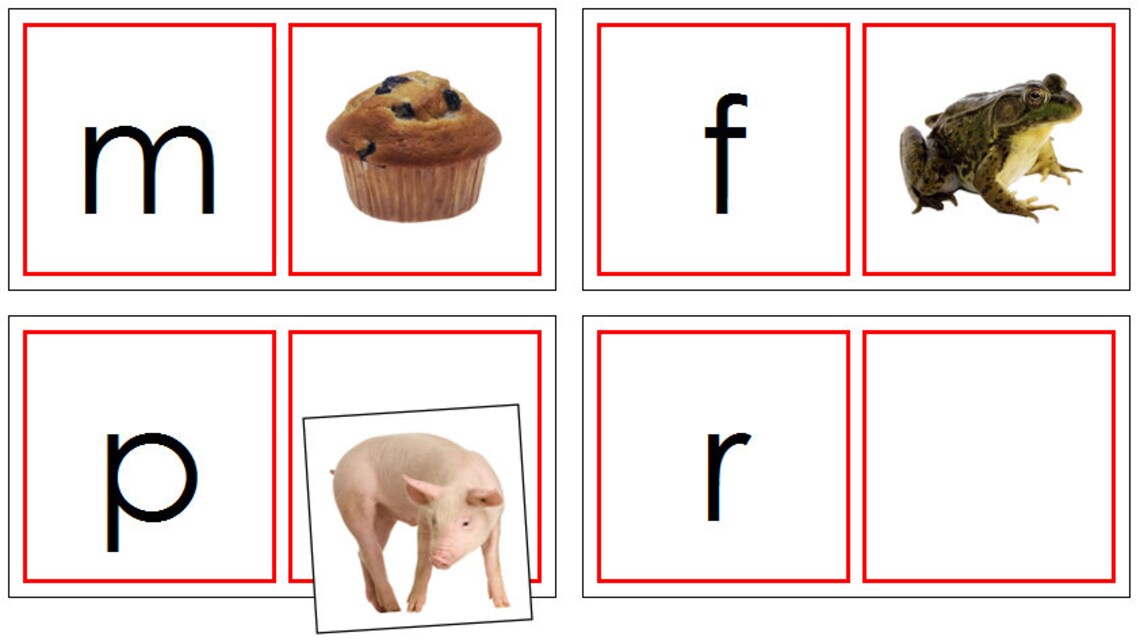 Phonetic Matching Cards [set 1] - Montessori Phonics (digital Download ...