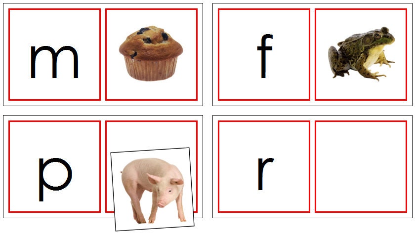 Phonetic Matching Cards Set 1 Montessori Language | Etsy