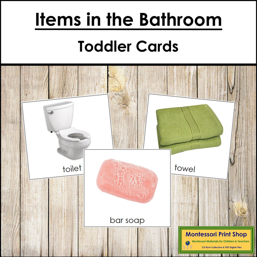 Items in the Bathroom Cards - Printable Toddler Montessori Materials ...