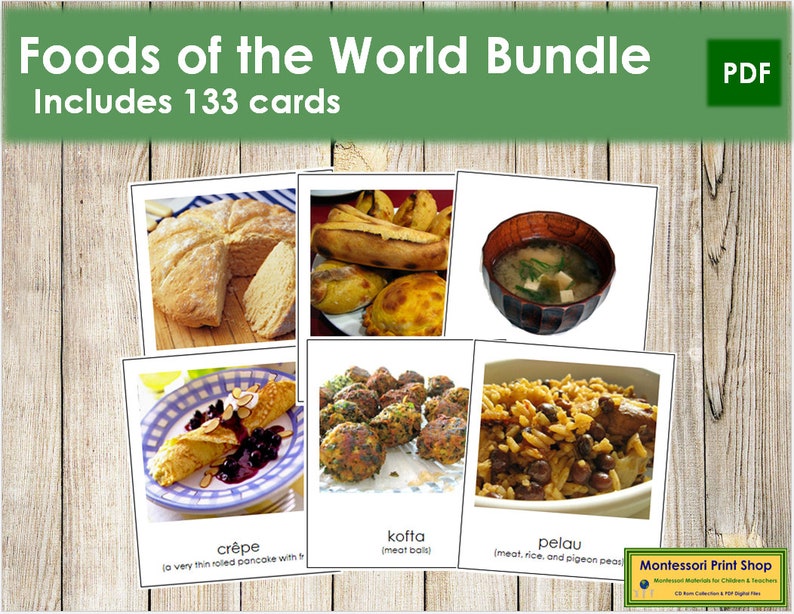 Foods of the World Bundle Geography Printable Montessori - Etsy