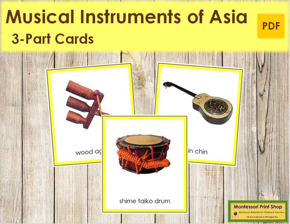 Musical Instruments of Asia color-coded Montessori - Etsy